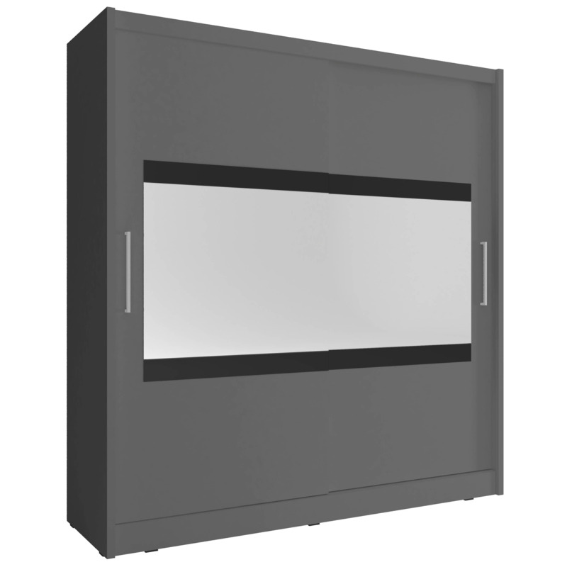 Maja IV Sliding Door Wardrobe 200cm - Grey Matt 200cm by Arthauss | ufurnish.com